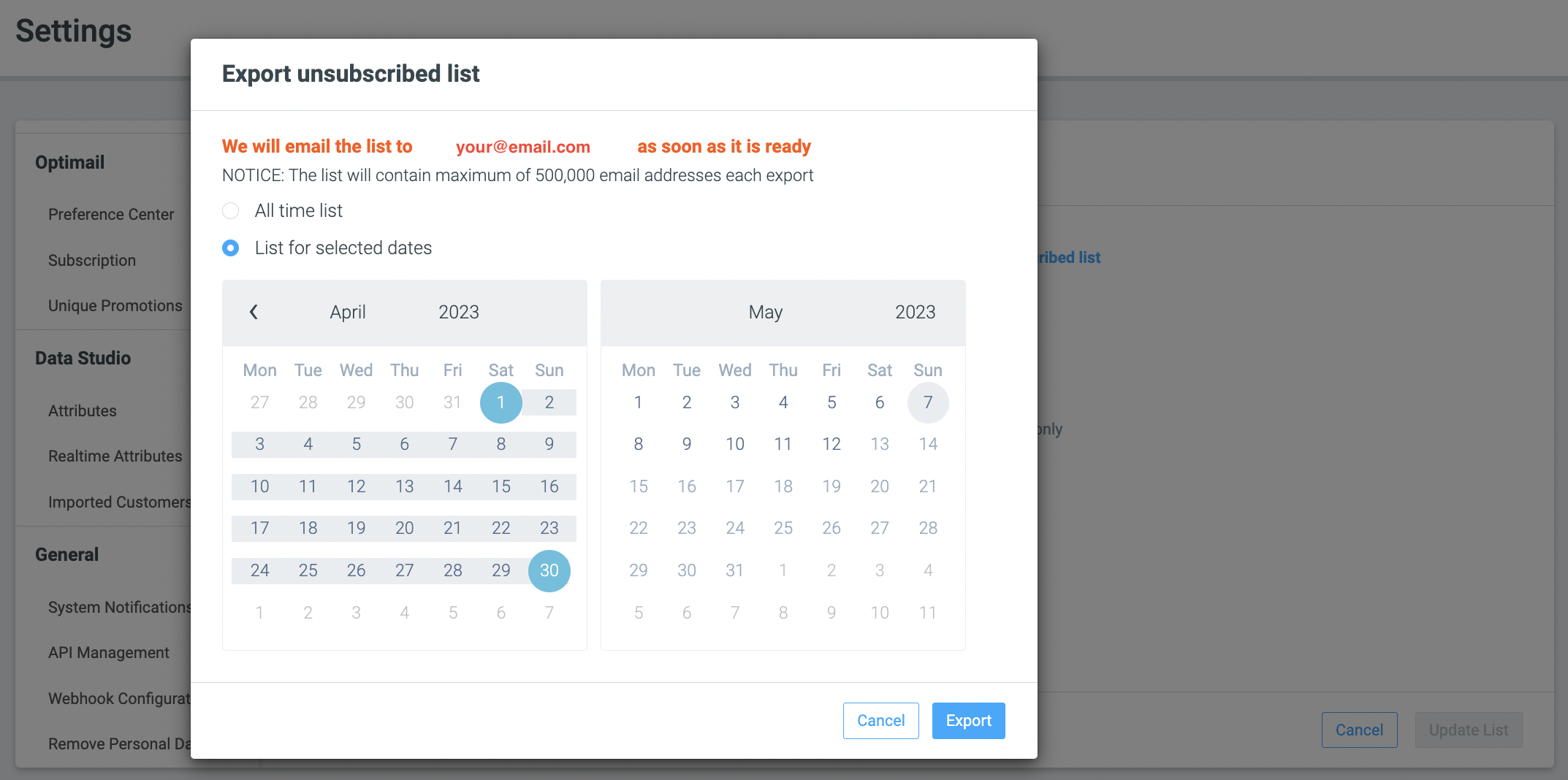 Subscription Management – Optimove