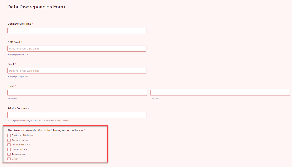 How to Complete a Data Discrepancies Form – Optimove