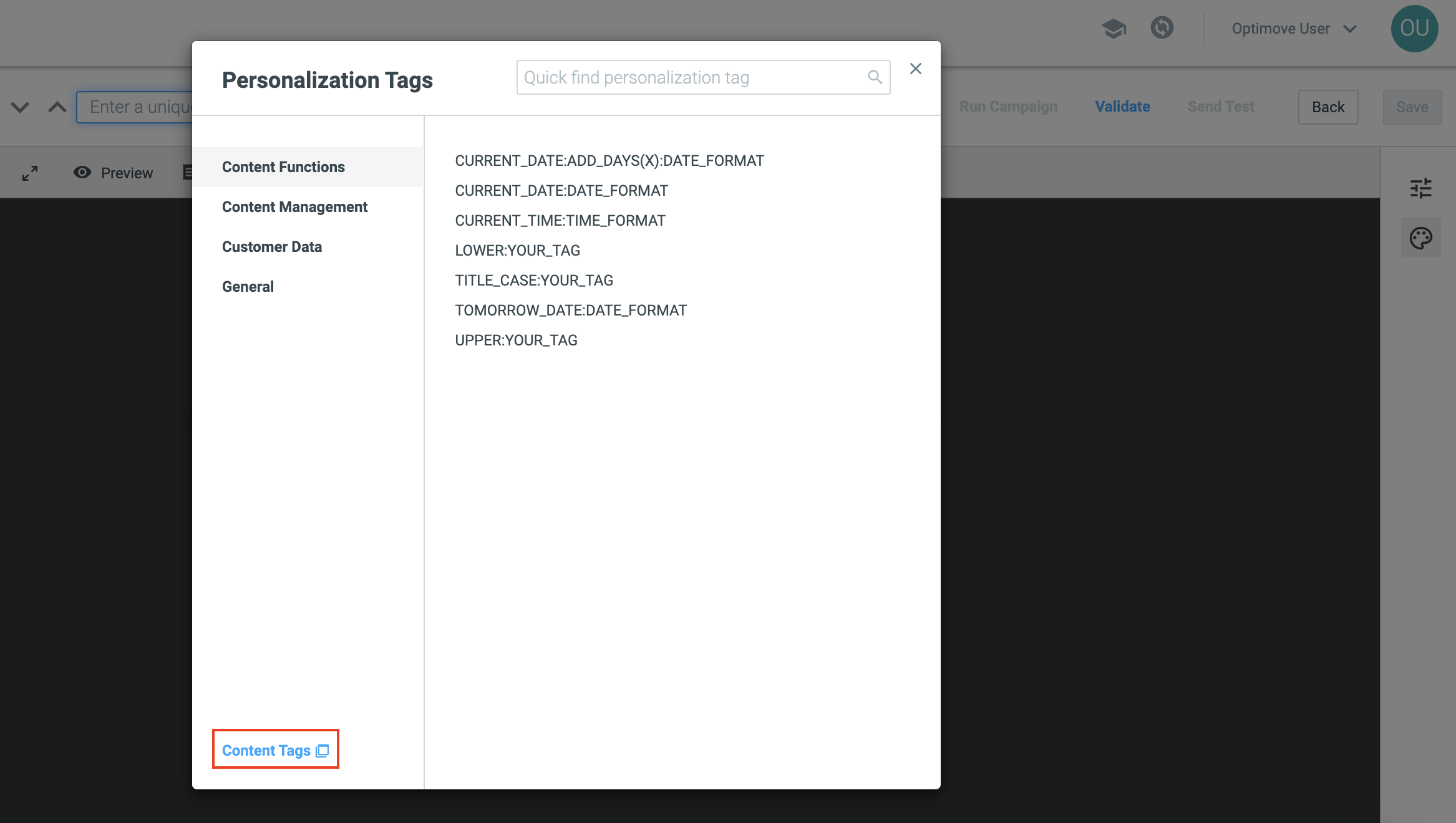 How to Create Re-Usable Content Tags in OptiMail – Optimove