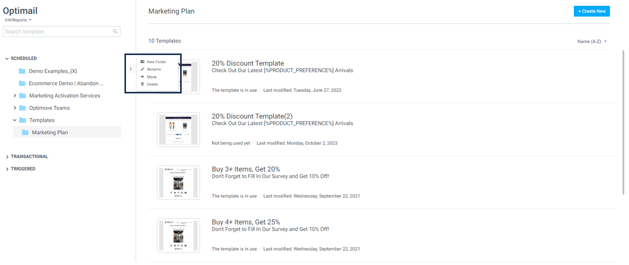 The OptiMail Templates Lobby – Optimove