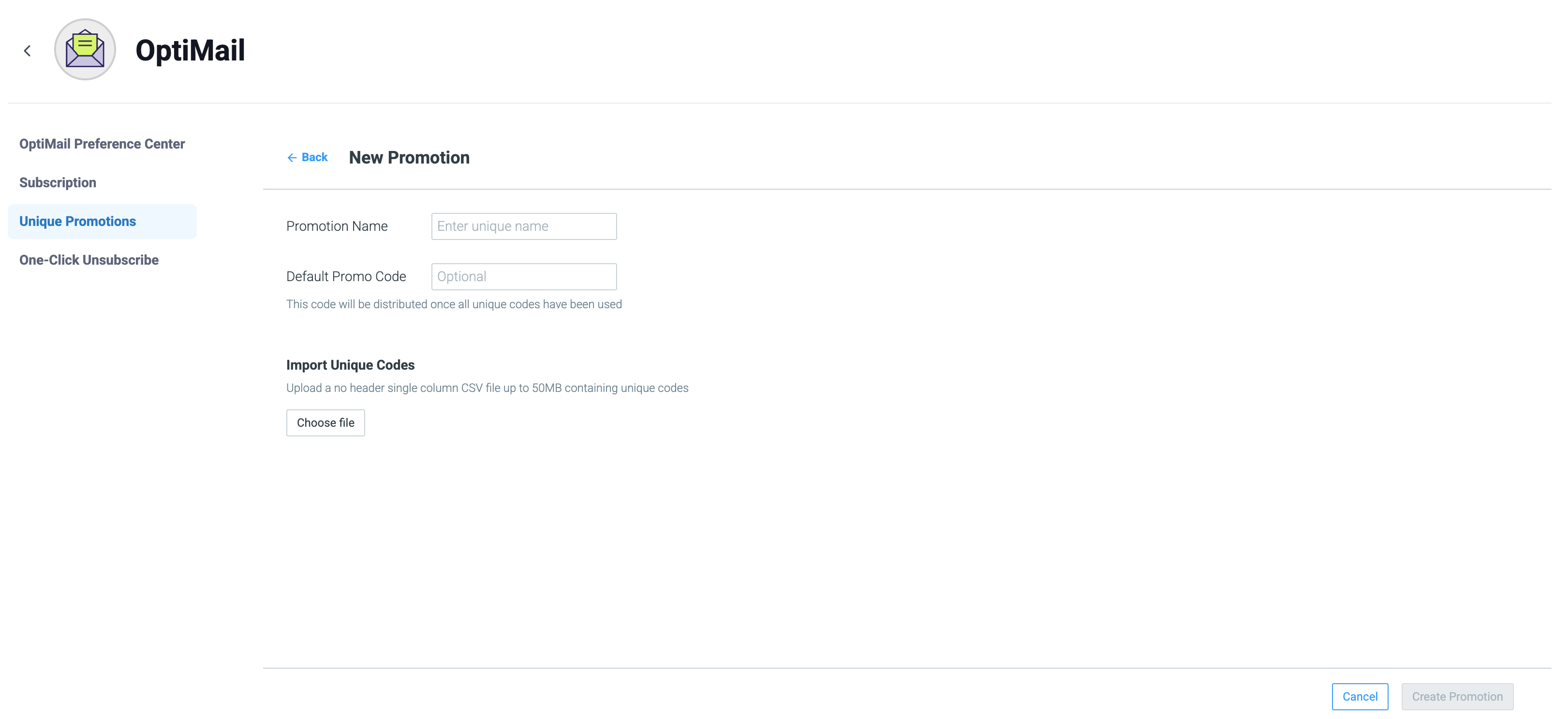 Settings: OptiMail – Optimove